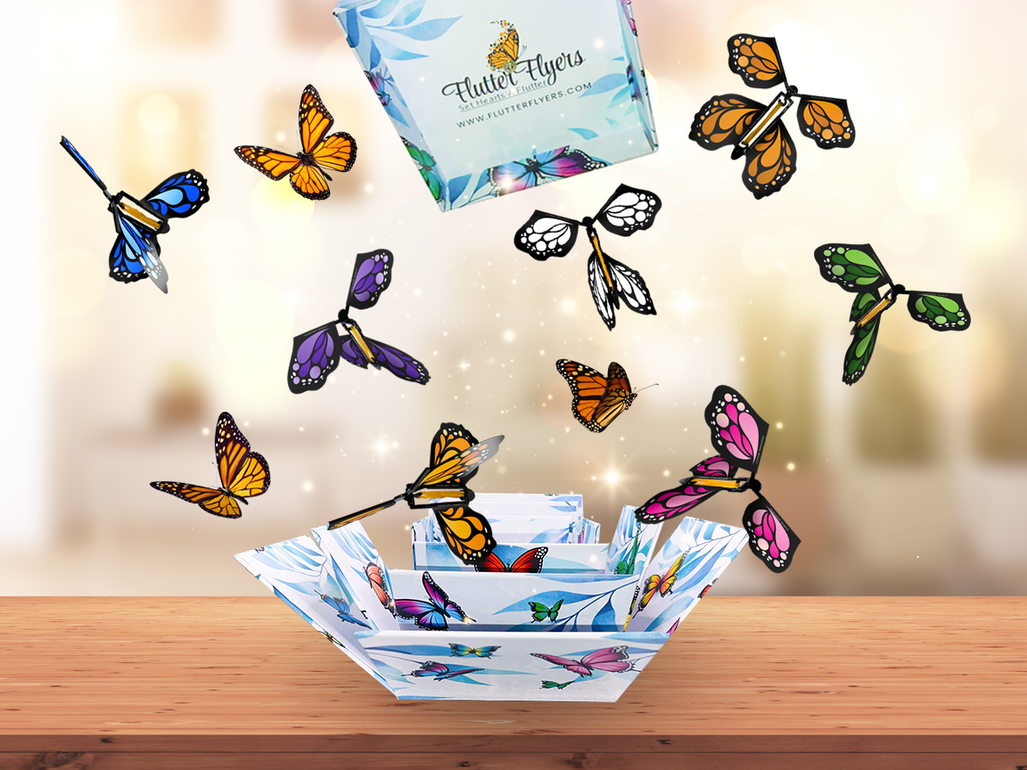 Black Exploding Butterfly Kit With Flying Butterflies – Flutter Flyers