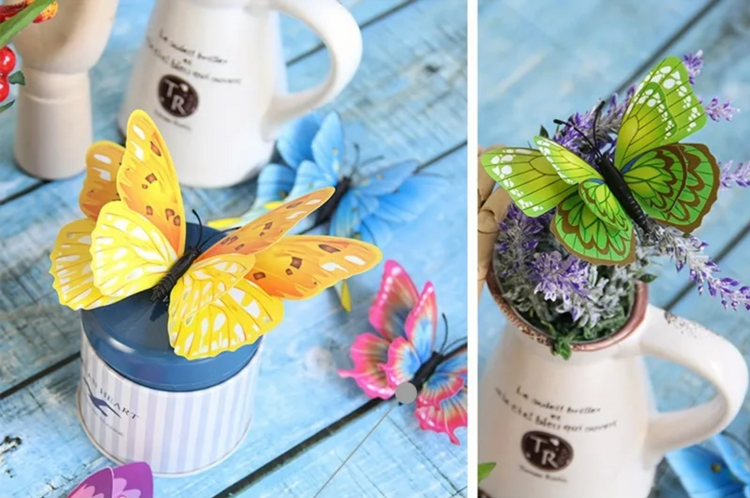 Flutter Stickers: 12 3D Butterfly Sticker / Magnets – Flutter Flyers