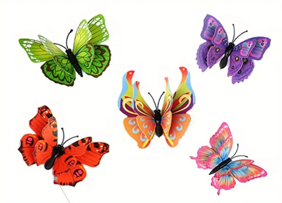 Flutter Stickers: 12 3D Butterfly Sticker / Magnets – Flutter Flyers